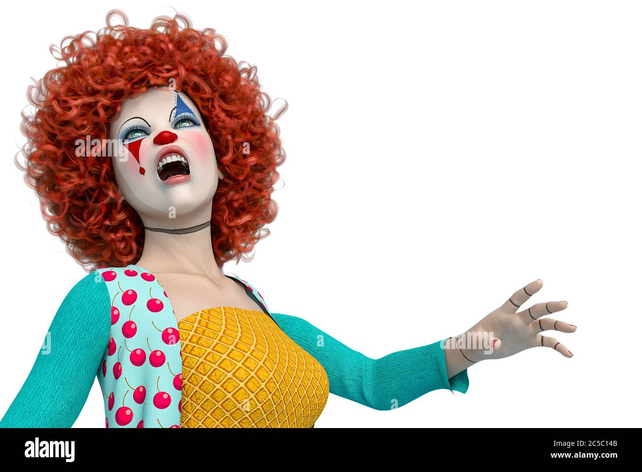 doll clown doing a angry face. This cute lady in clipping path is very ...