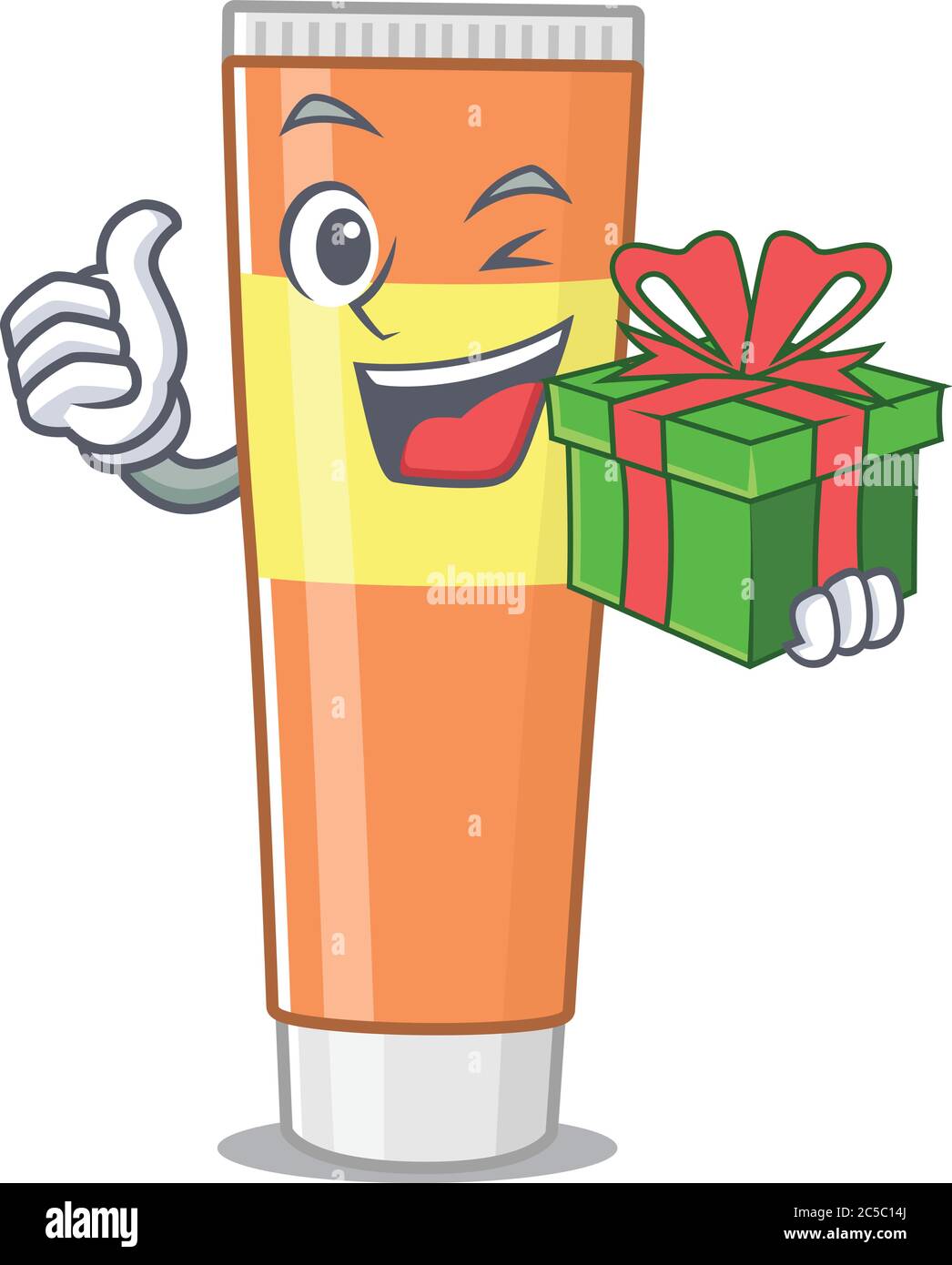 Toothpaste cartoon character concept with a big gift box Stock Vector ...