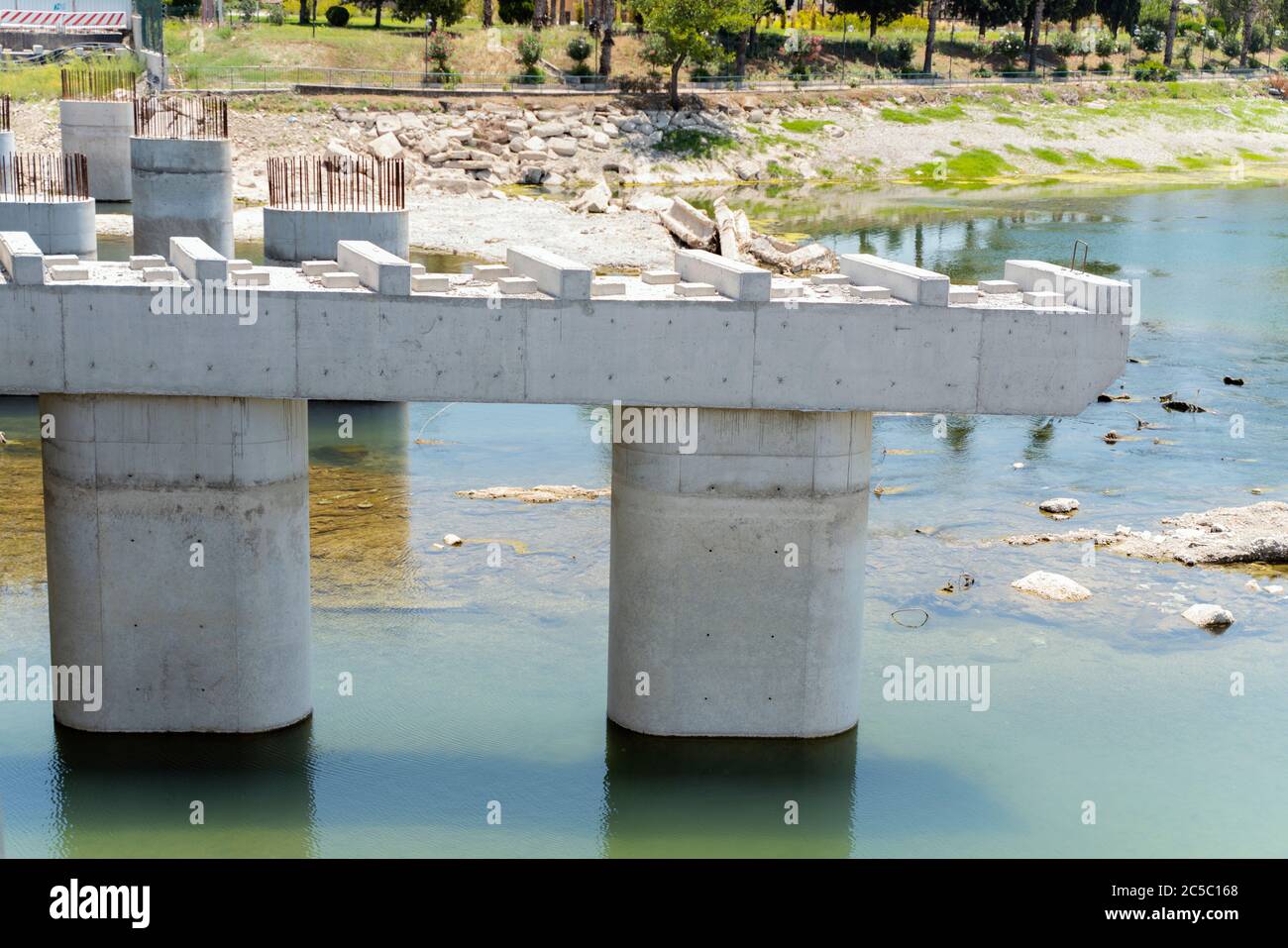 Construction site in the river Stock Photo - Alamy