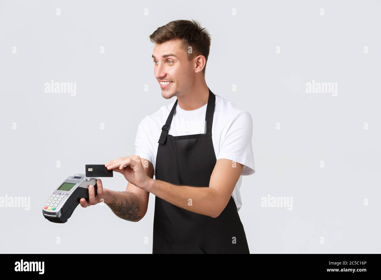 Retail business, cafe and restaurant, employees concept. Friendly and ...