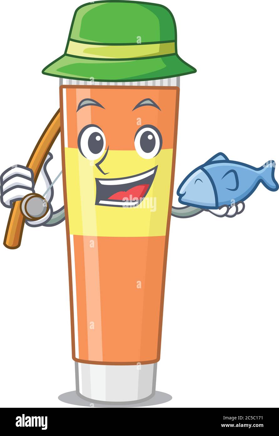 Cartoon design style of toothpaste ready goes to fishing Stock Vector ...
