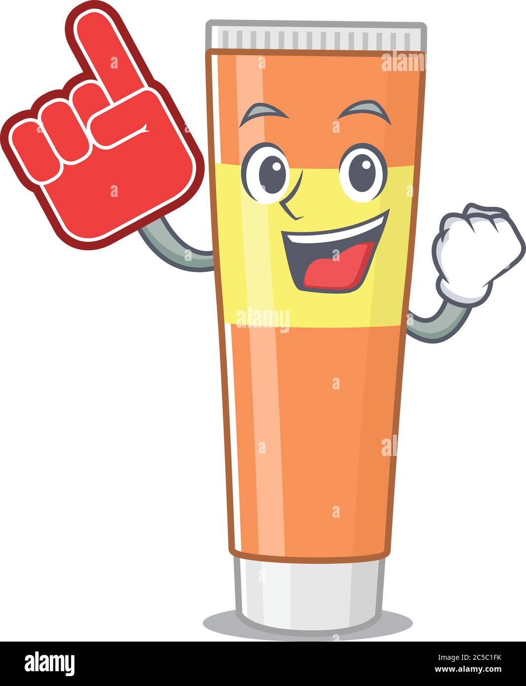 Toothpaste in cartoon picture design with Foam finger Stock Vector ...