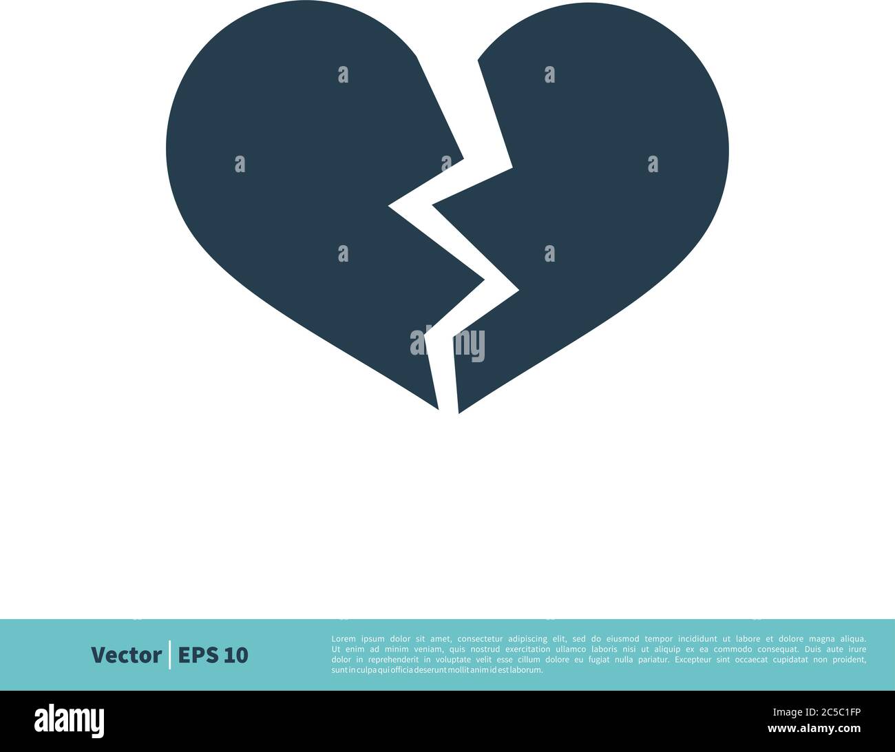 Broken Heart Icon Vector Logo Template Illustration Design. Vector EPS ...
