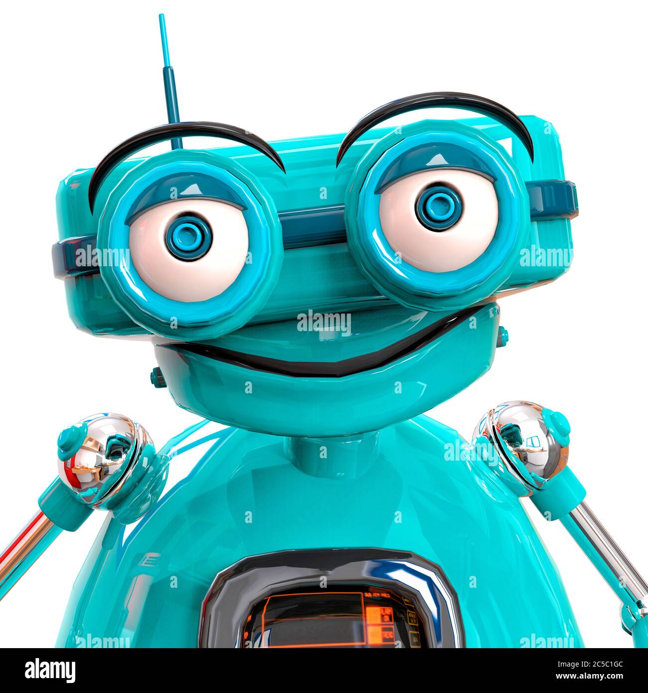 retired old robot in a white bacground. This robot in clipping path is ...