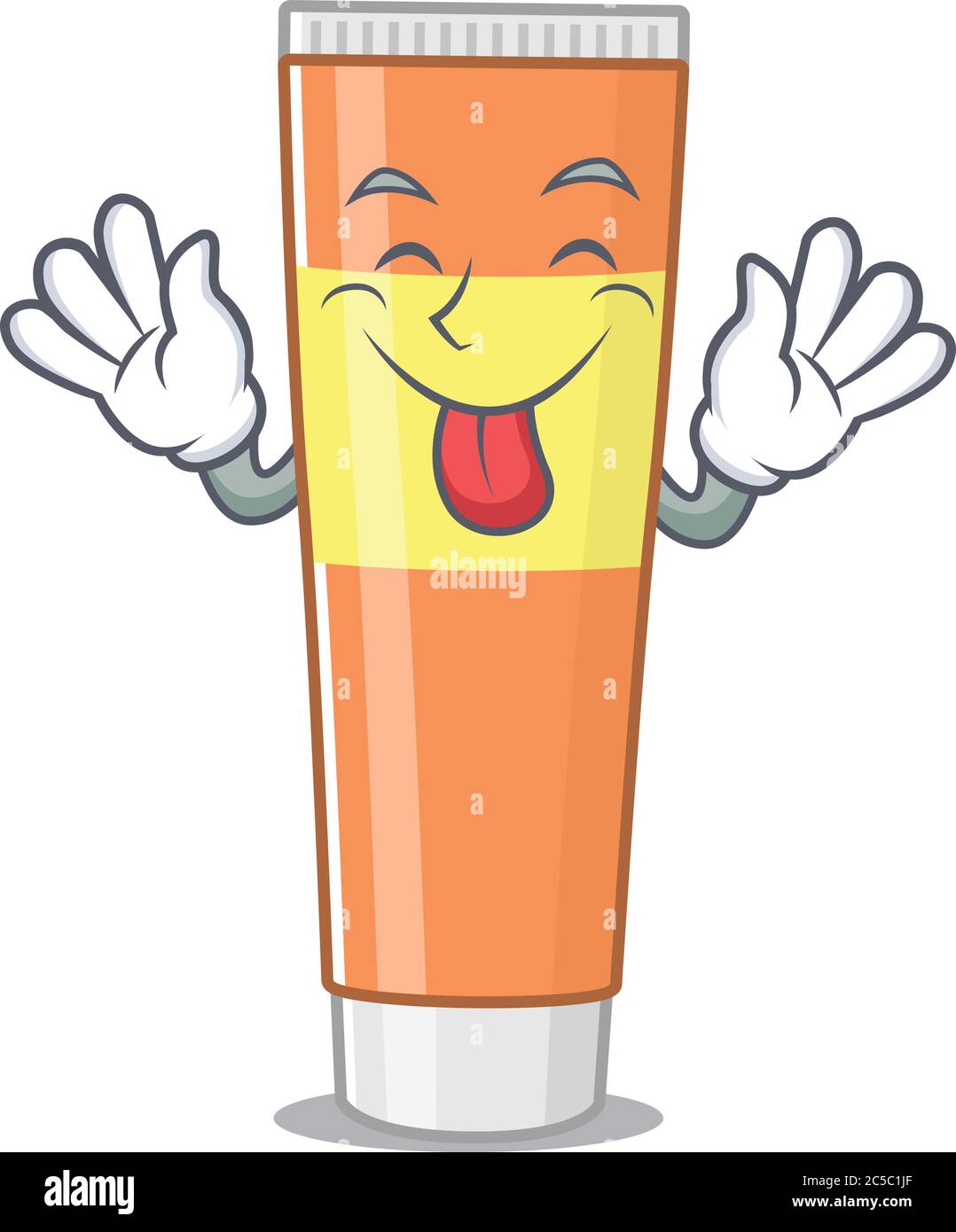 amusing toothpaste cartoon picture style with tongue out face Stock ...