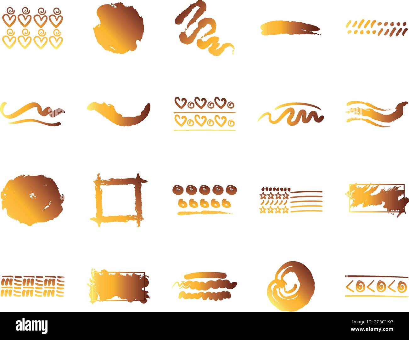 bundle of creative design with brush strokes icons vector illustration ...