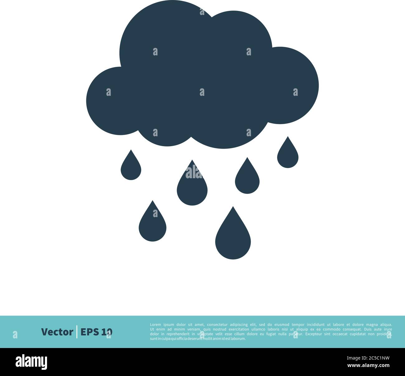 Cloud and Rain Drop Icon Vector Logo Template Illustration Design ...