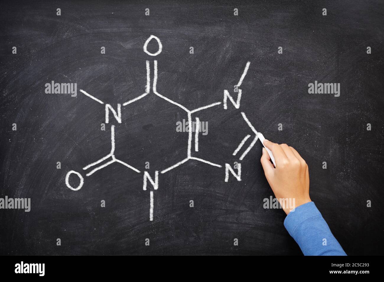 Caffeine chemical formula science symbol hi-res stock photography and ...