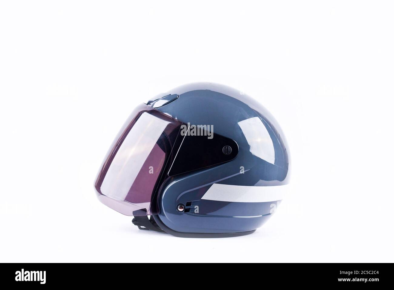blue motorcycle helmet side view on white background helmet safety ...
