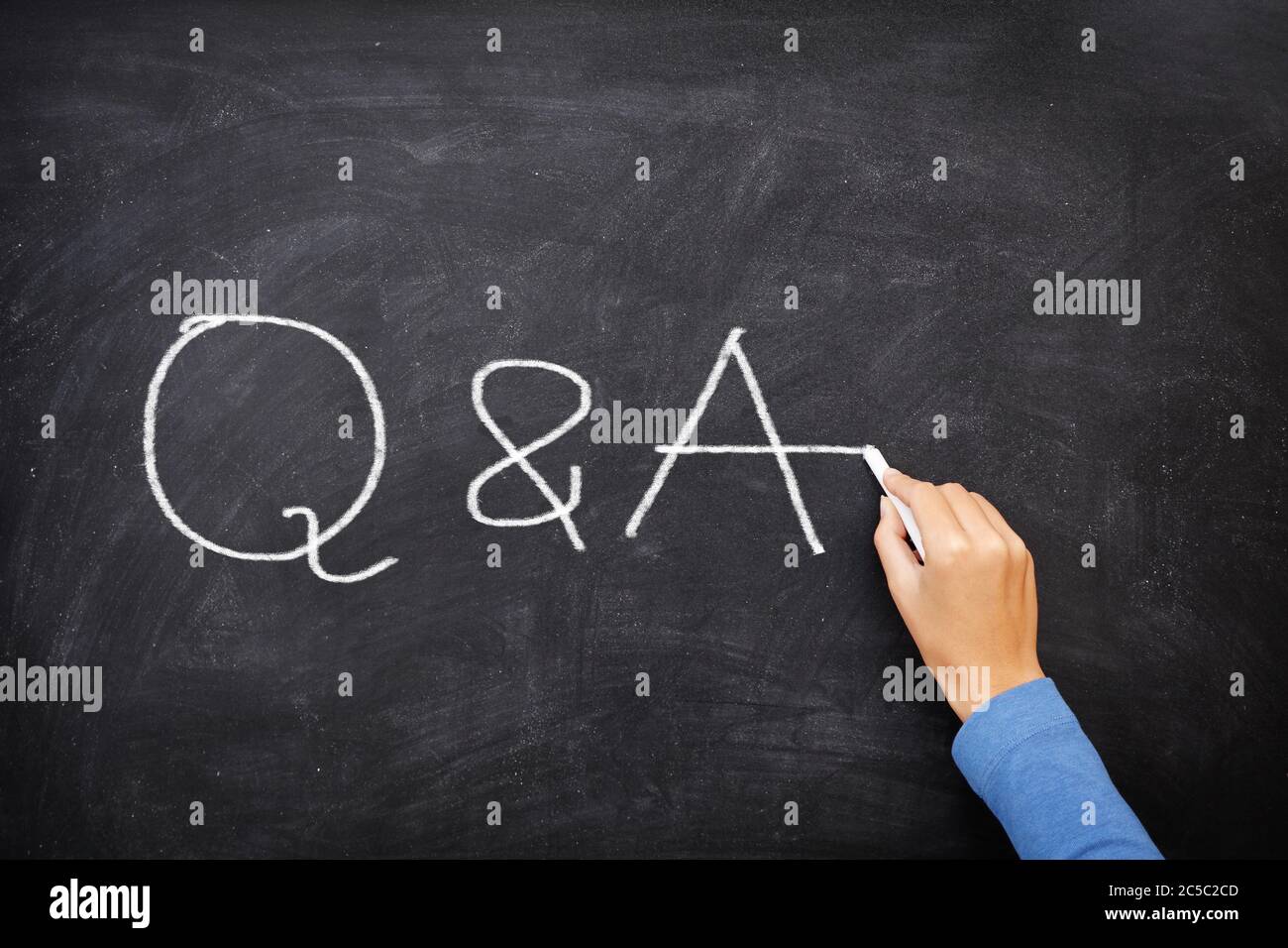 Questions and Answers - Q and A concept blackboard. Question and answer ...