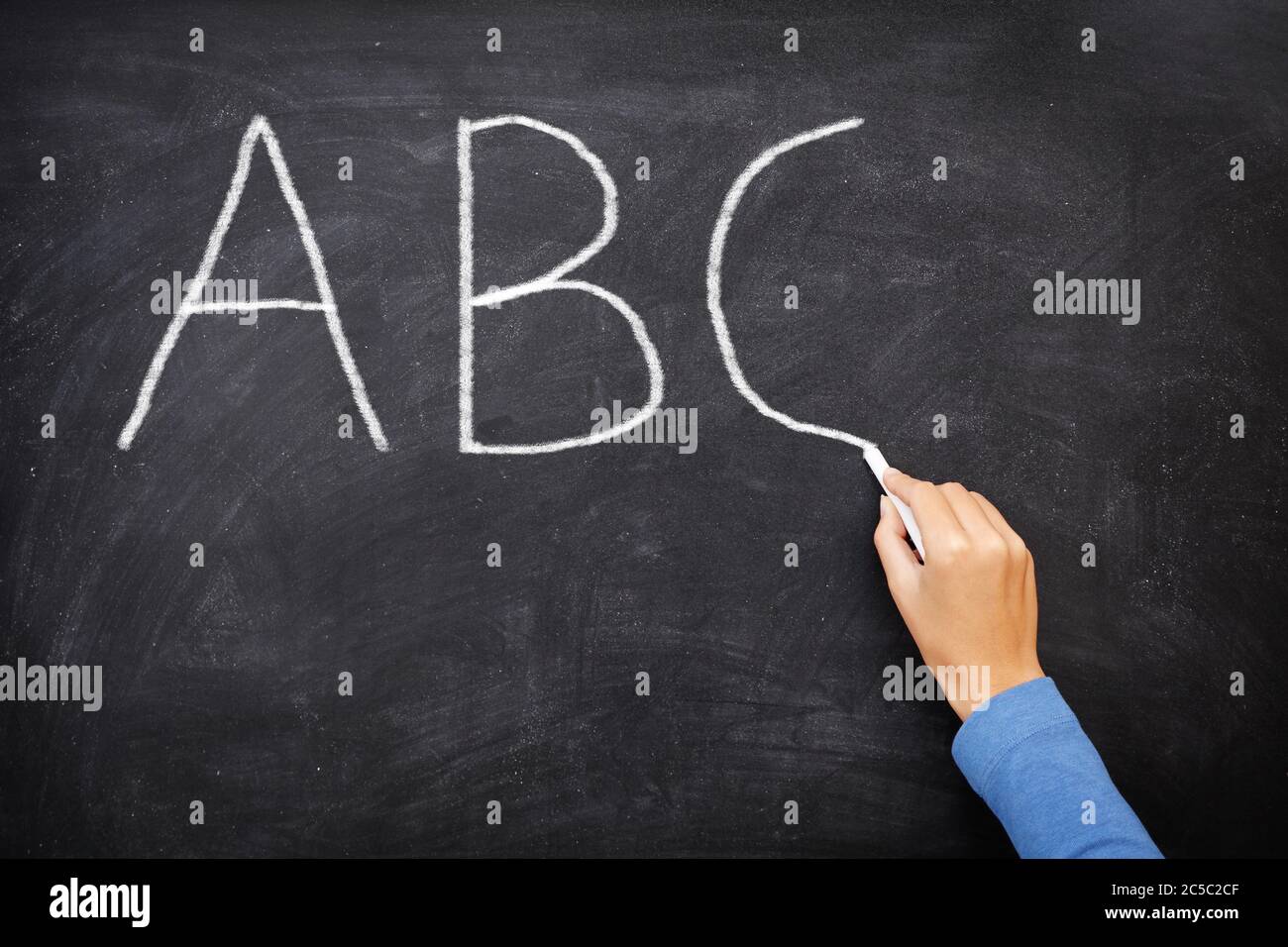 Education concept - ABC alphabet school blackboard concept. School ...