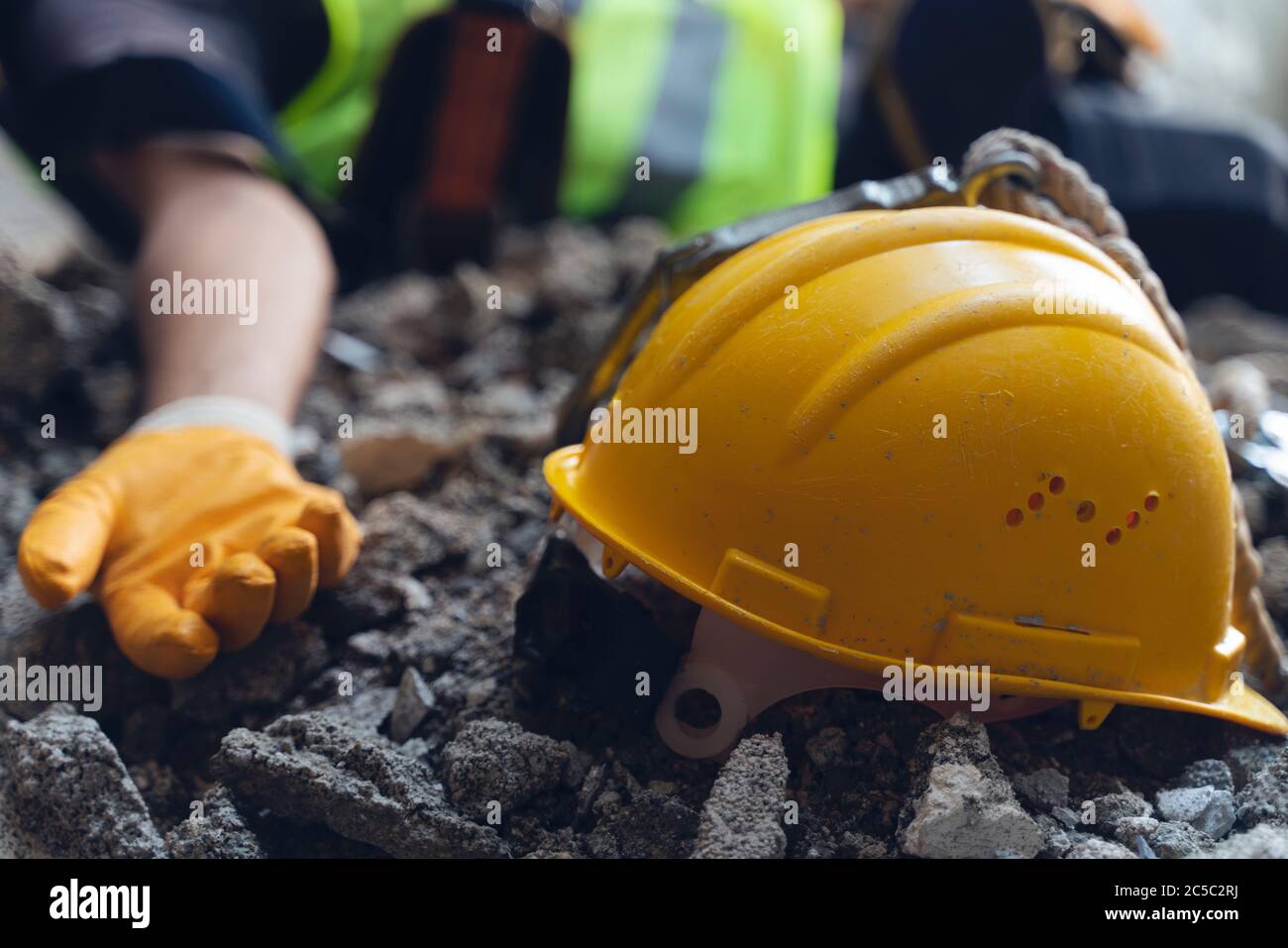 Construction worker has an accident while working on new house ...