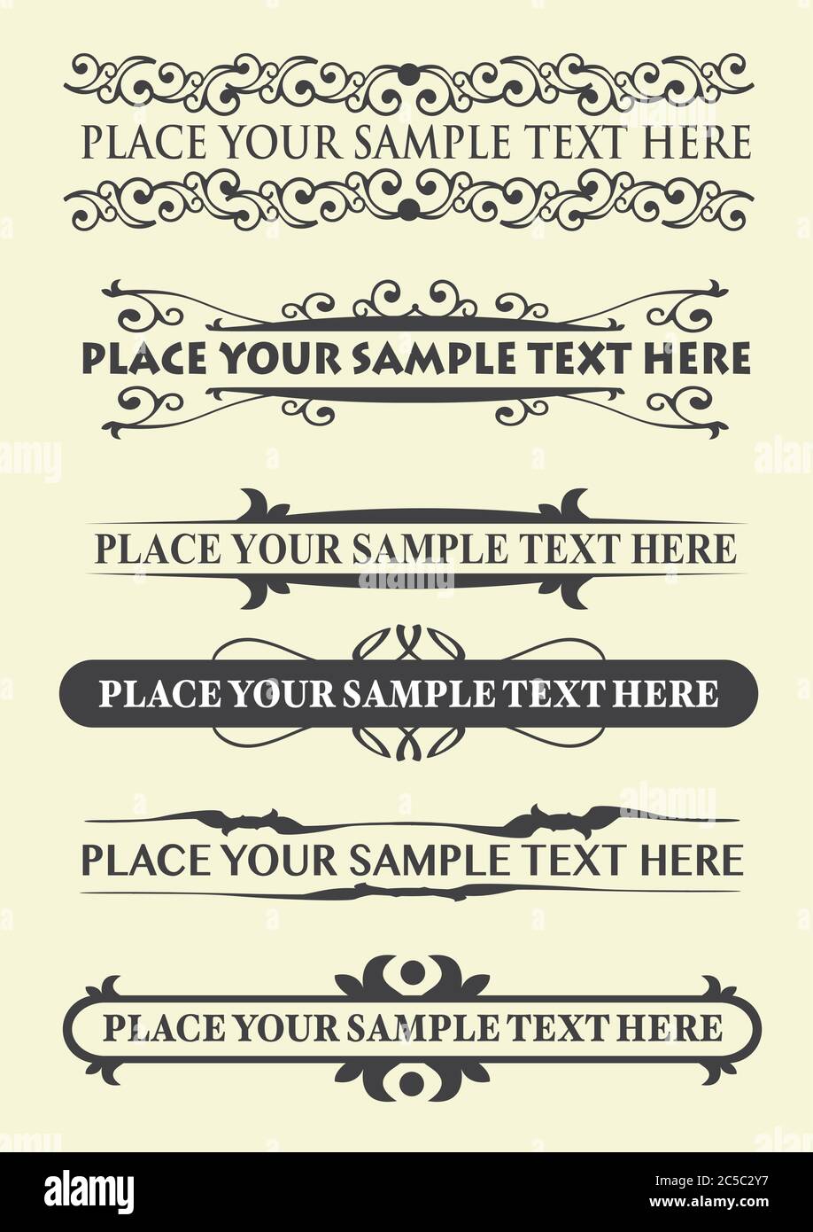 Vector illustration of vintage calligraphic elements and decorations ...