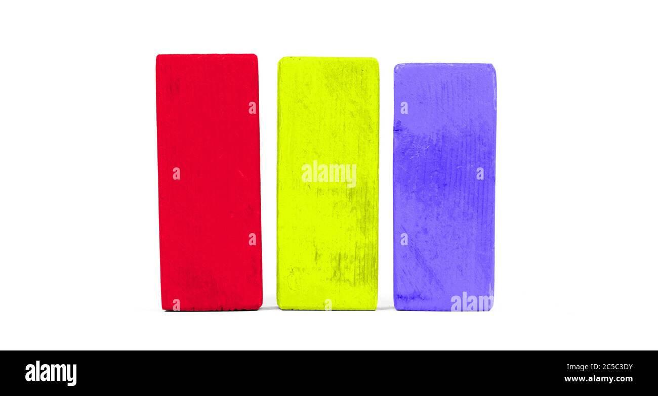 Vintage building blocks isolated on white background Stock Photo - Alamy