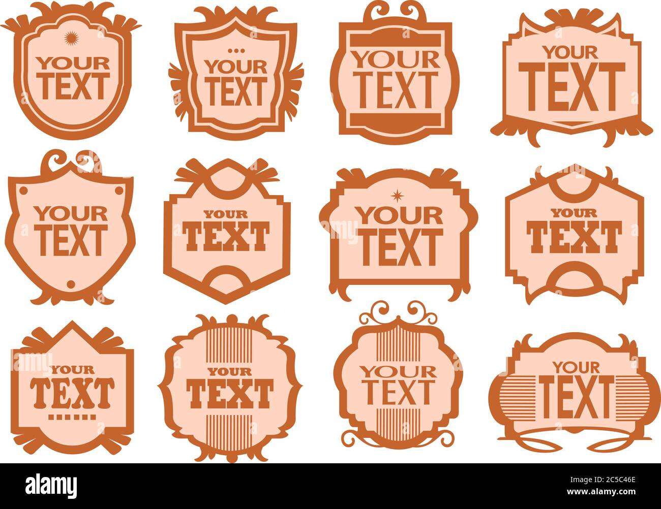 Vector set vintage labels with spaces for own copy Stock Vector Image ...