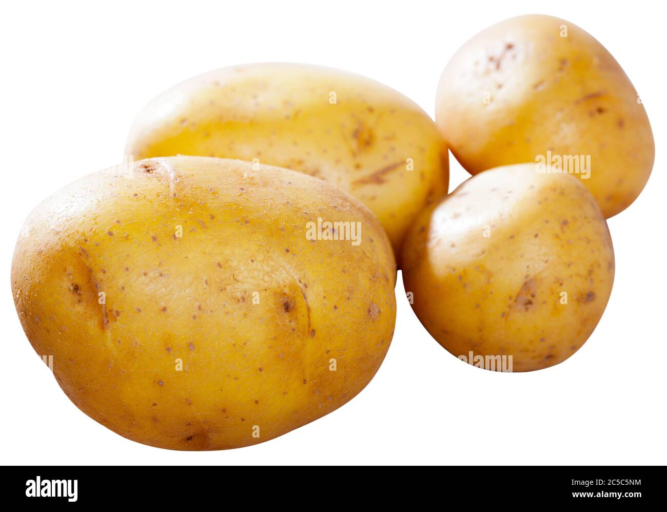 Fresh ripe potatoes. Healthy nutrition concept. Isolated over white ...