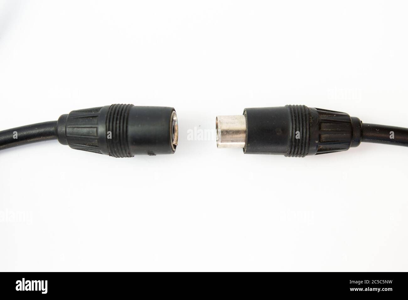 television cable on white background Stock Photo - Alamy