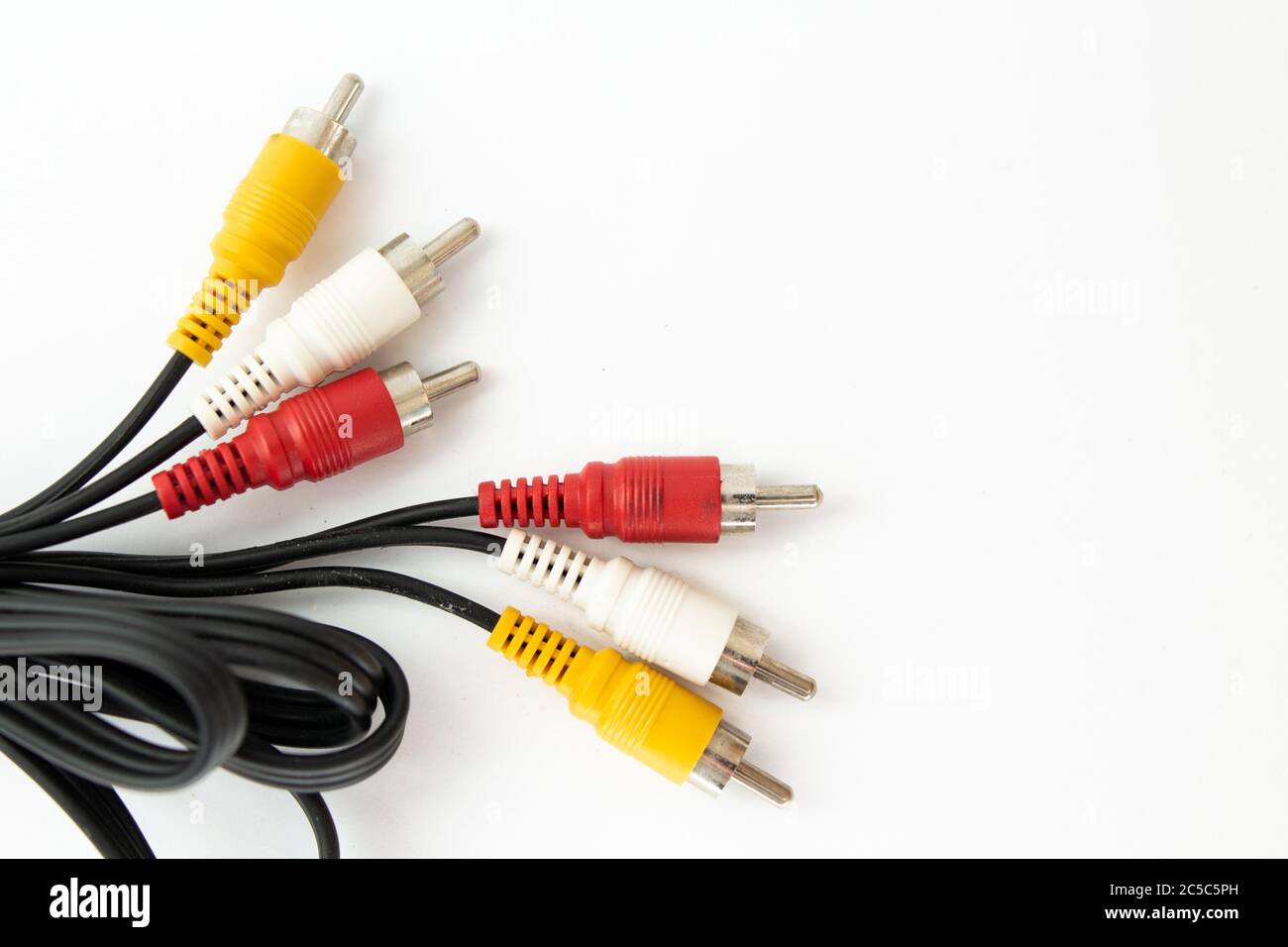 rca audio cables on white background Stock Photo - Alamy
