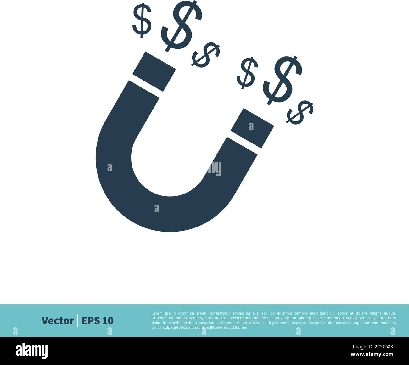 Magnet Dollar Sign Icon Vector Logo Template Illustration Design ...