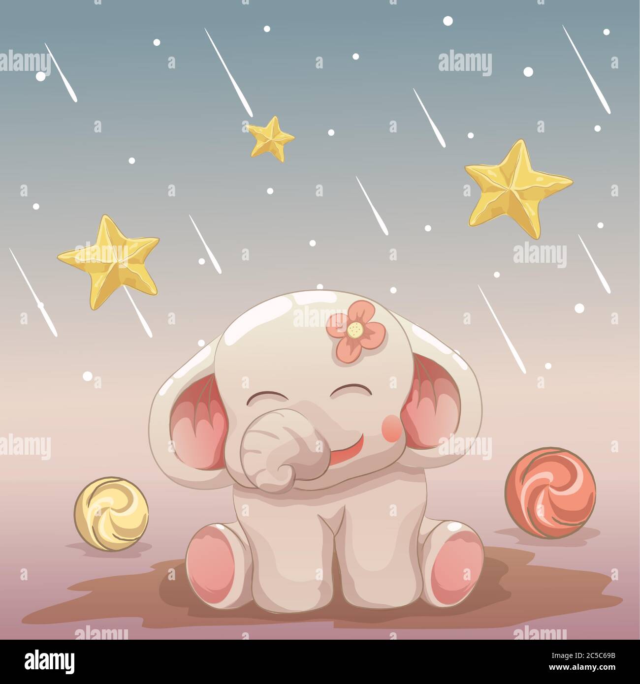 Baby elephant cartoon illustration hi-res stock photography and images ...