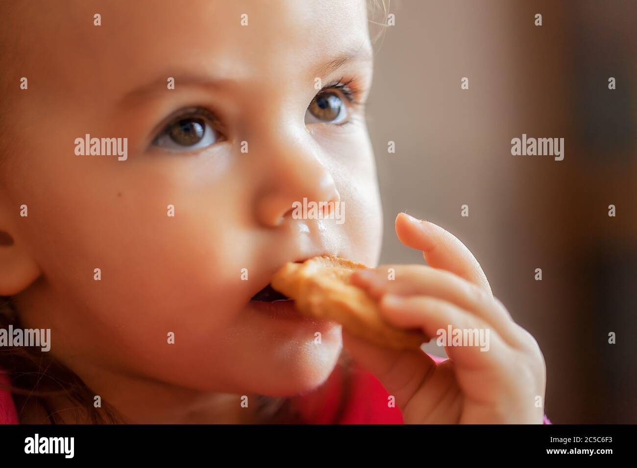 child eating cookies alone, note shallow depth of field Stock Photo - Alamy