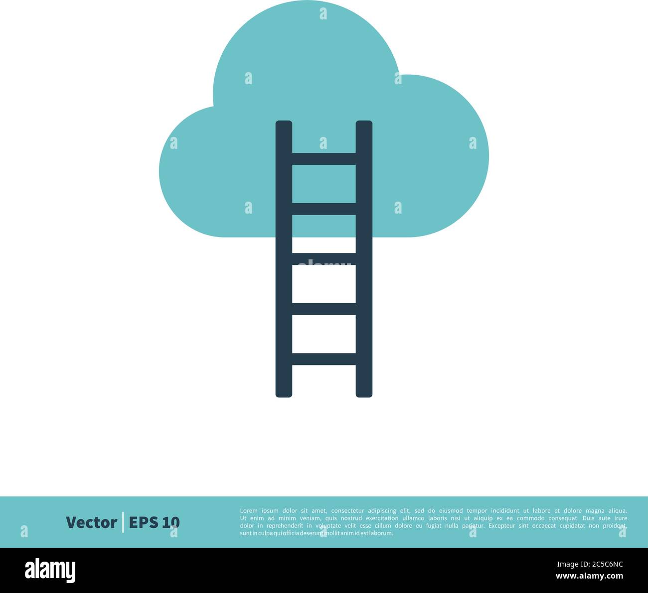 Ladder and Cloud Icon Vector Logo Template Illustration Design. Vector ...