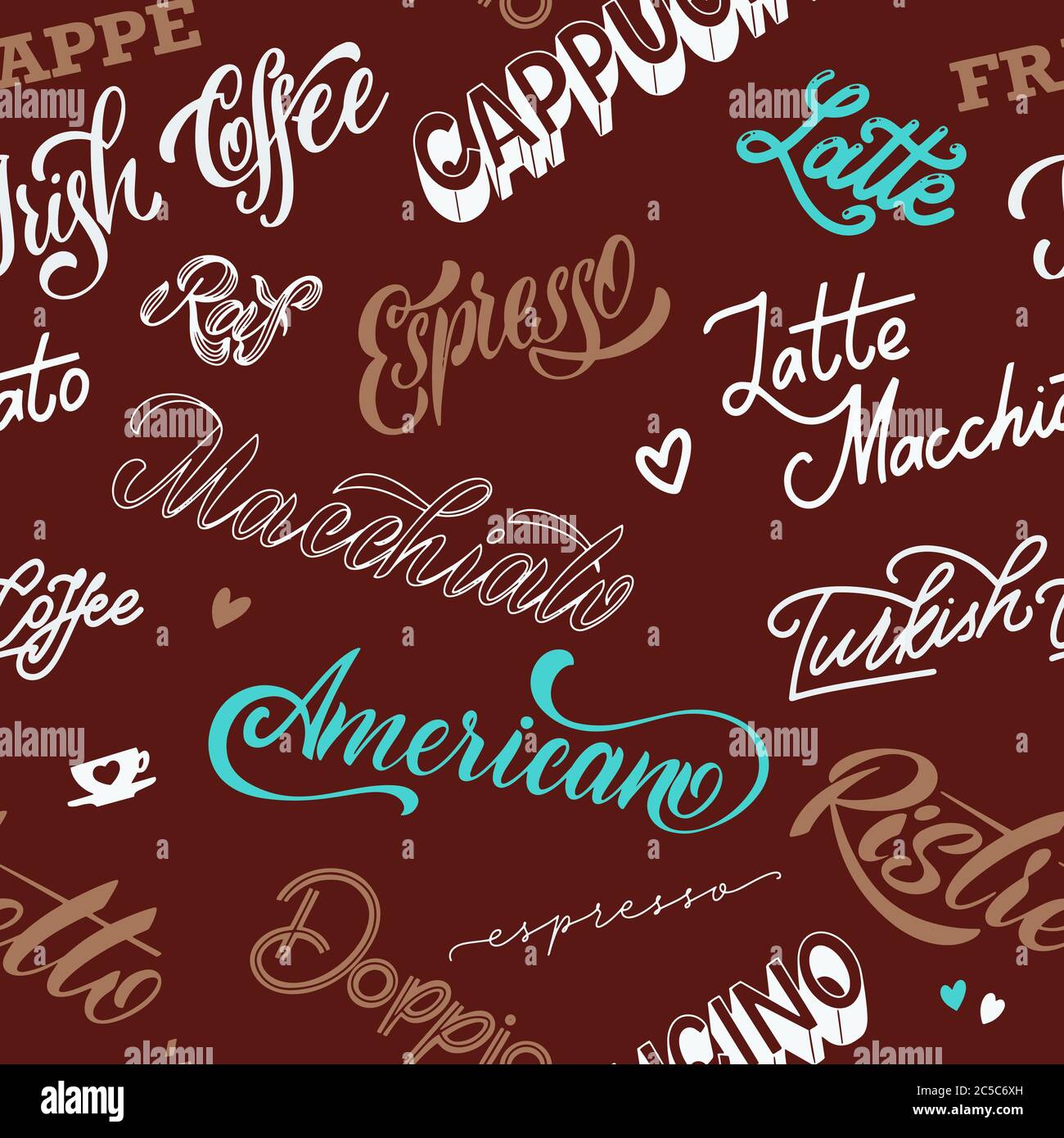 Coffee lettering pattern. Design for print, poster Stock Vector Image ...