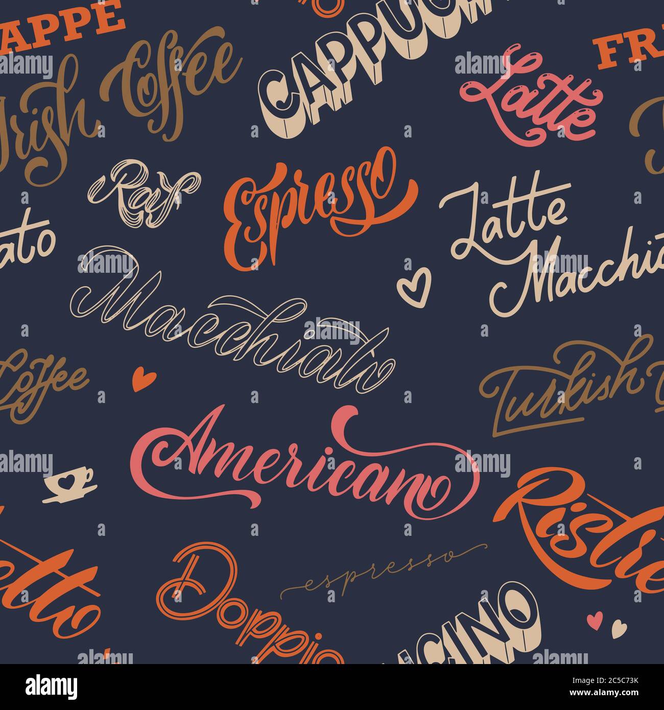 Coffee lettering pattern. Design for print, poster Stock Vector Image ...