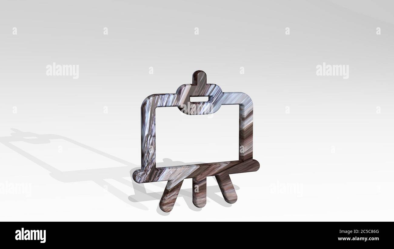 design drawing board casting shadow with two lights. 3D illustration of ...
