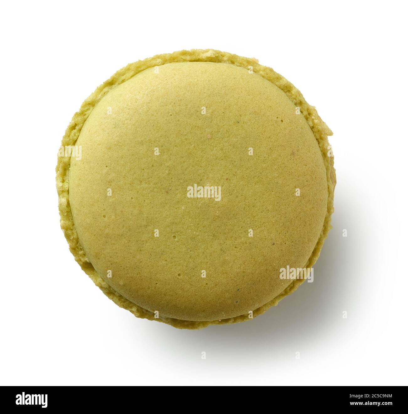 pistachio macaroon isolated on white background, top view Stock Photo ...
