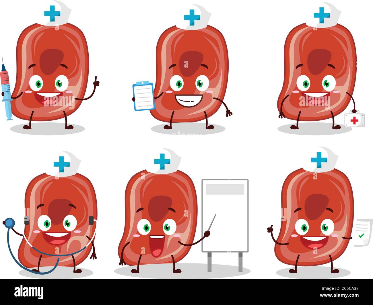 Doctor profession emoticon with ham cartoon character Stock Vector ...