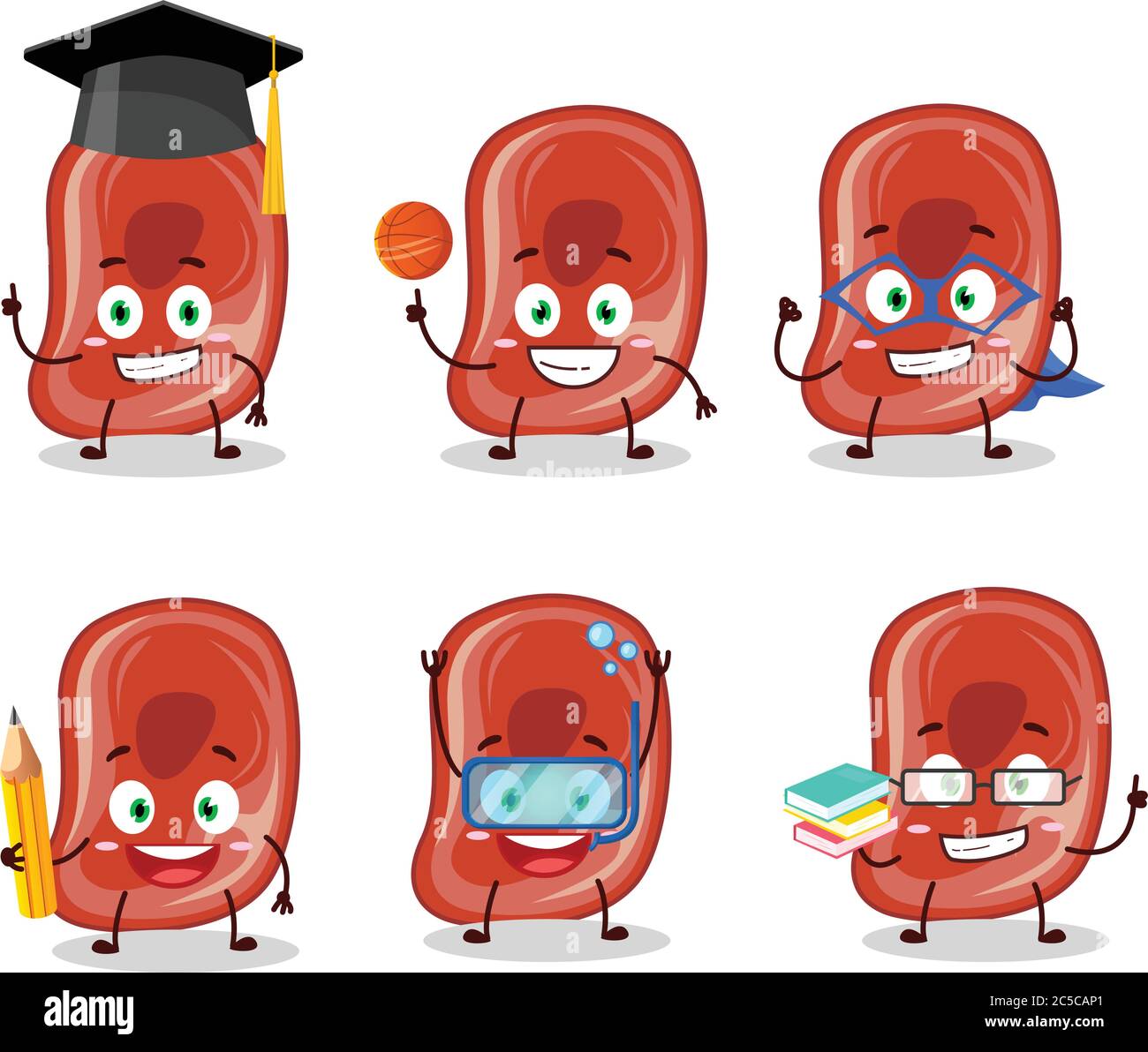 School student of ham cartoon character with various expressions Stock ...