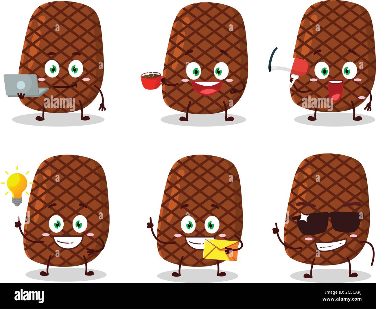 Steak cartoon character with various types of business emoticons Stock ...