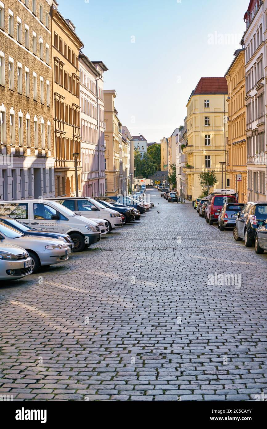 BERLIN, GERMANY - CIRCA SEPTEMBER, 2019: street level view of a road in ...