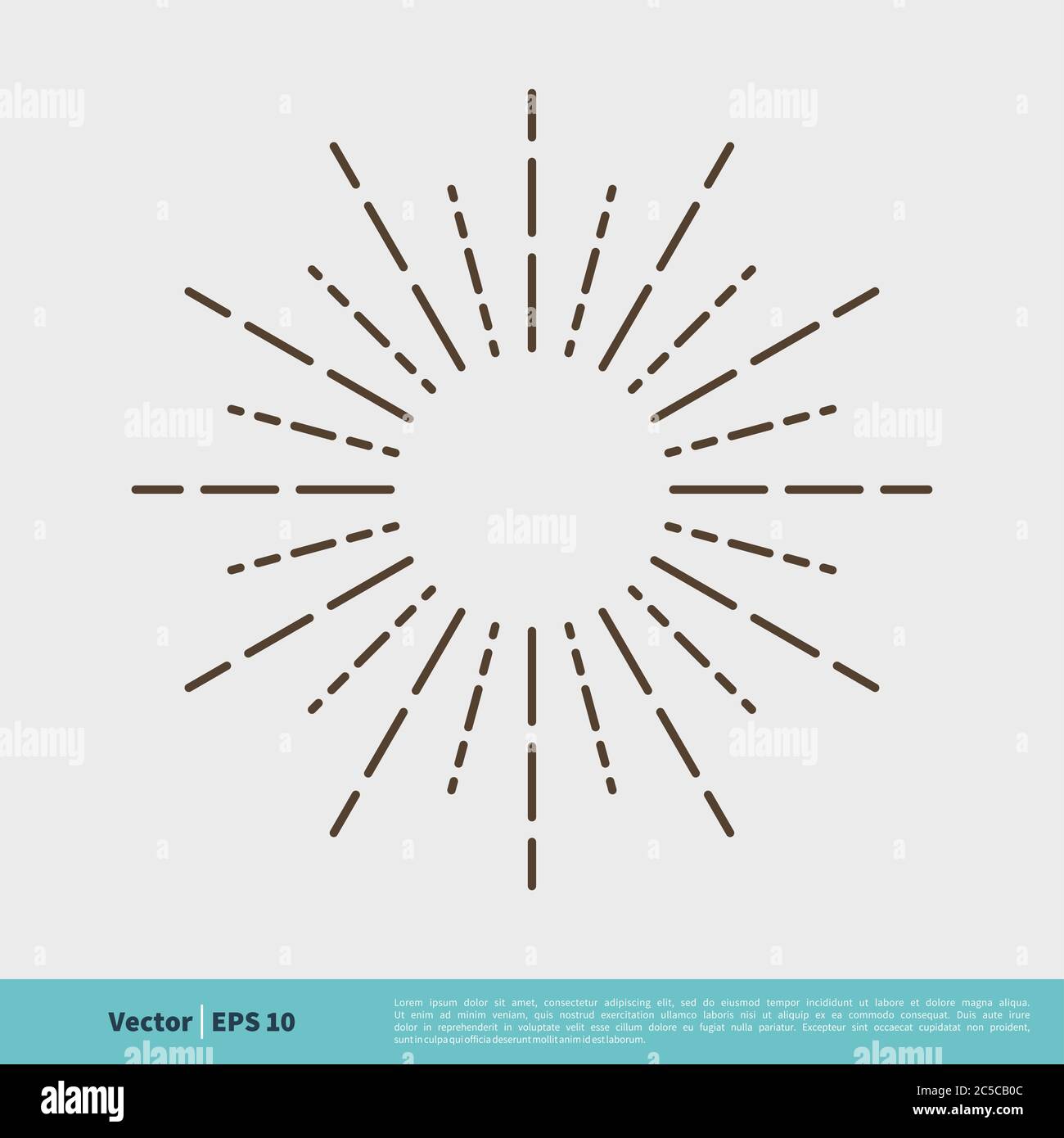 Sunburn Icon Vector, Vintage Sunlight Line Art Logo Template ...