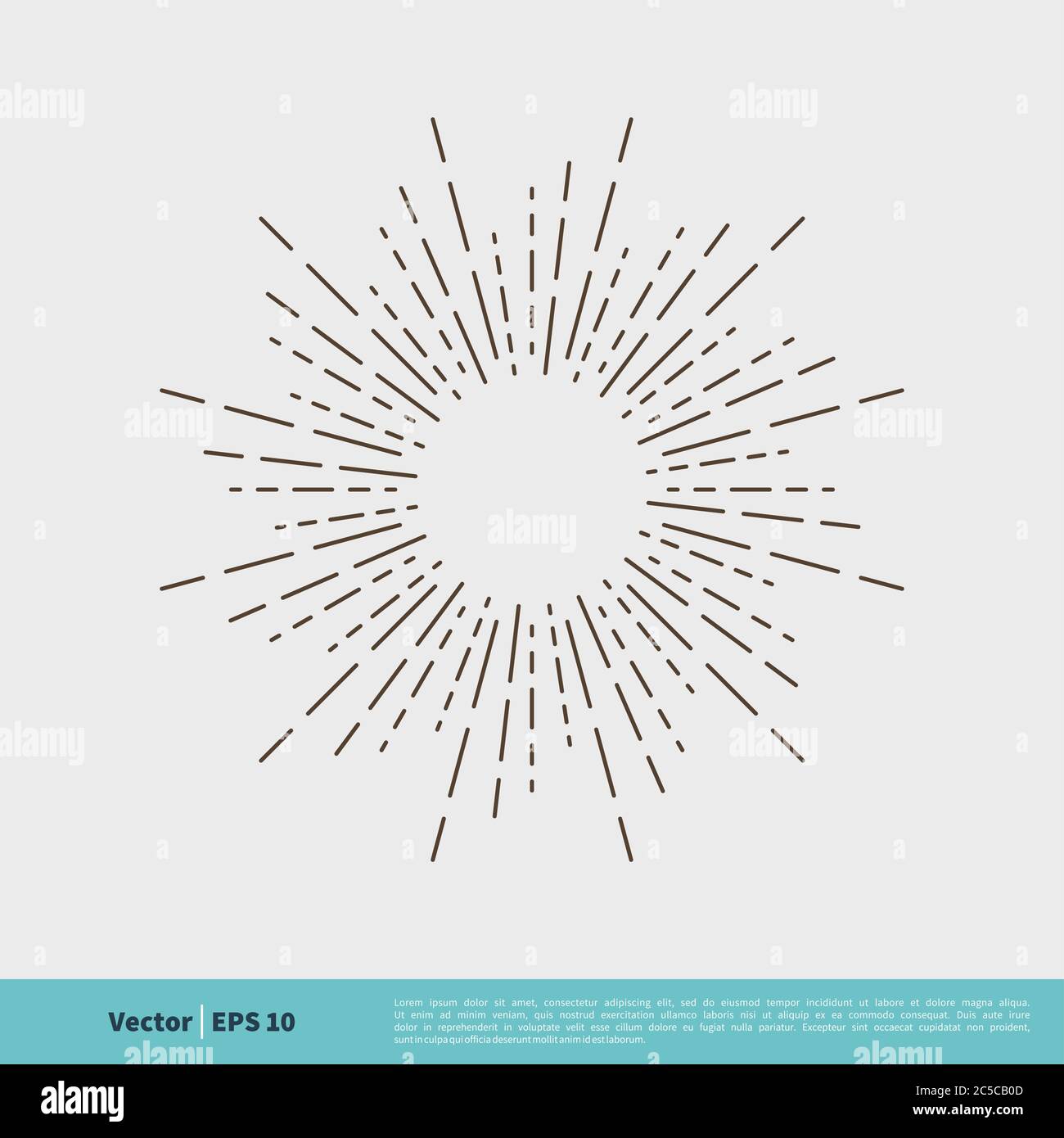 Sunburn Icon Vector, Vintage Sunlight Line Art Logo Template ...