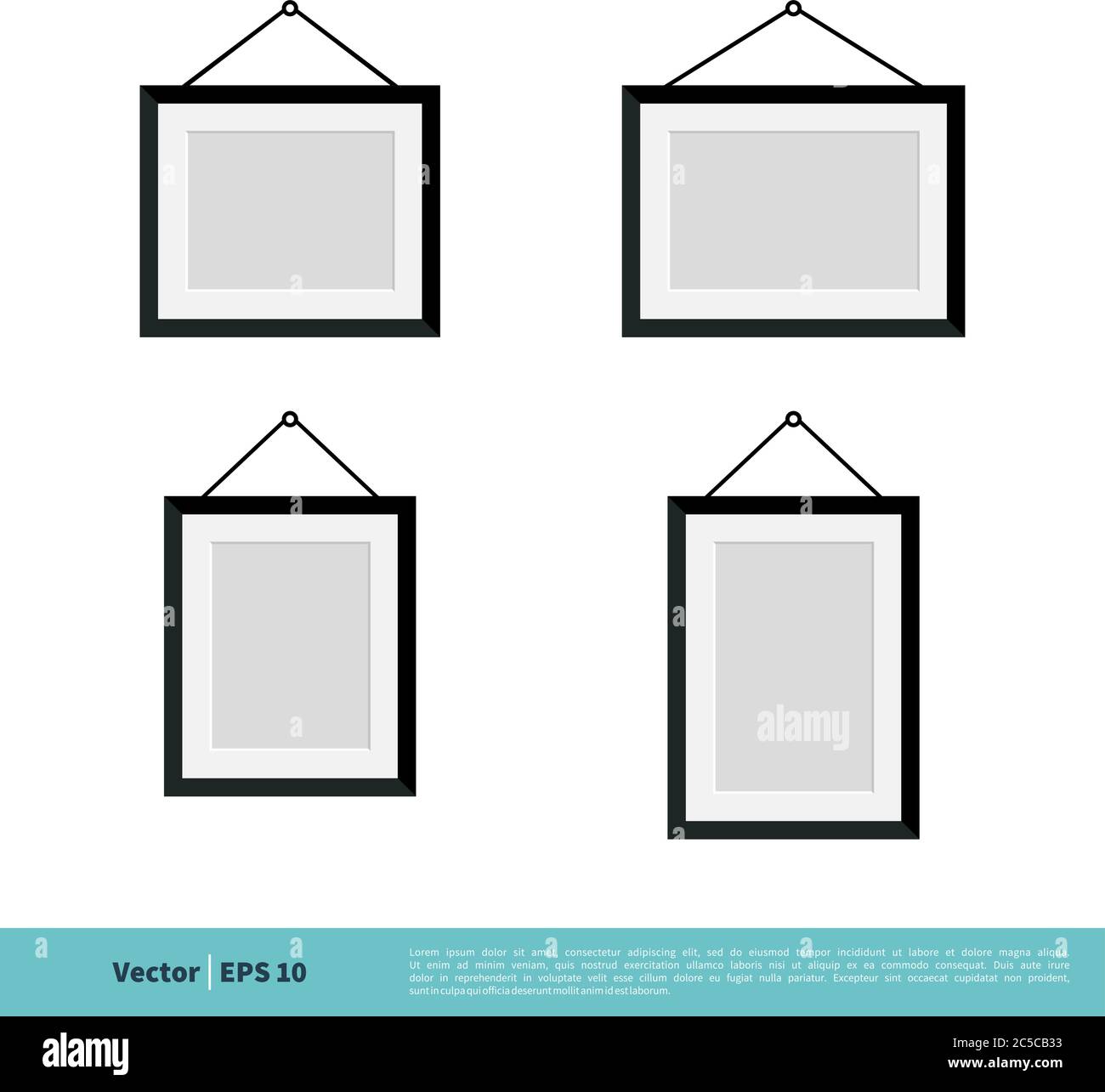 Blank Frame Hanging for your Poster Icon Vector Template Illustration ...