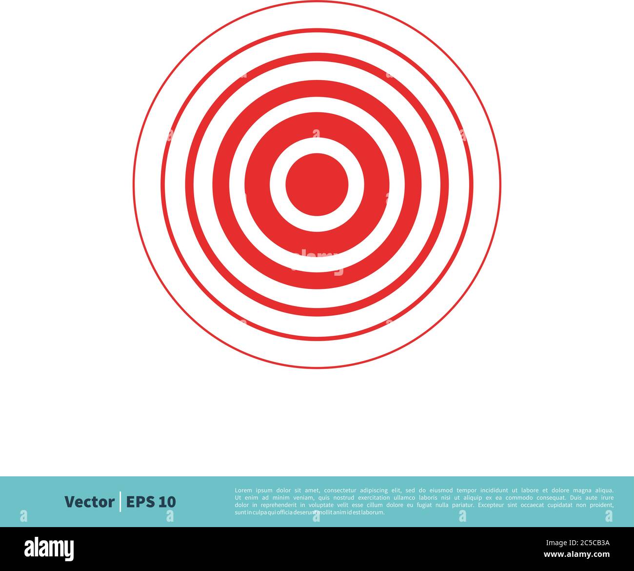 Red rings. Pain circle. Symbol of pain. Medical design icon vector ...