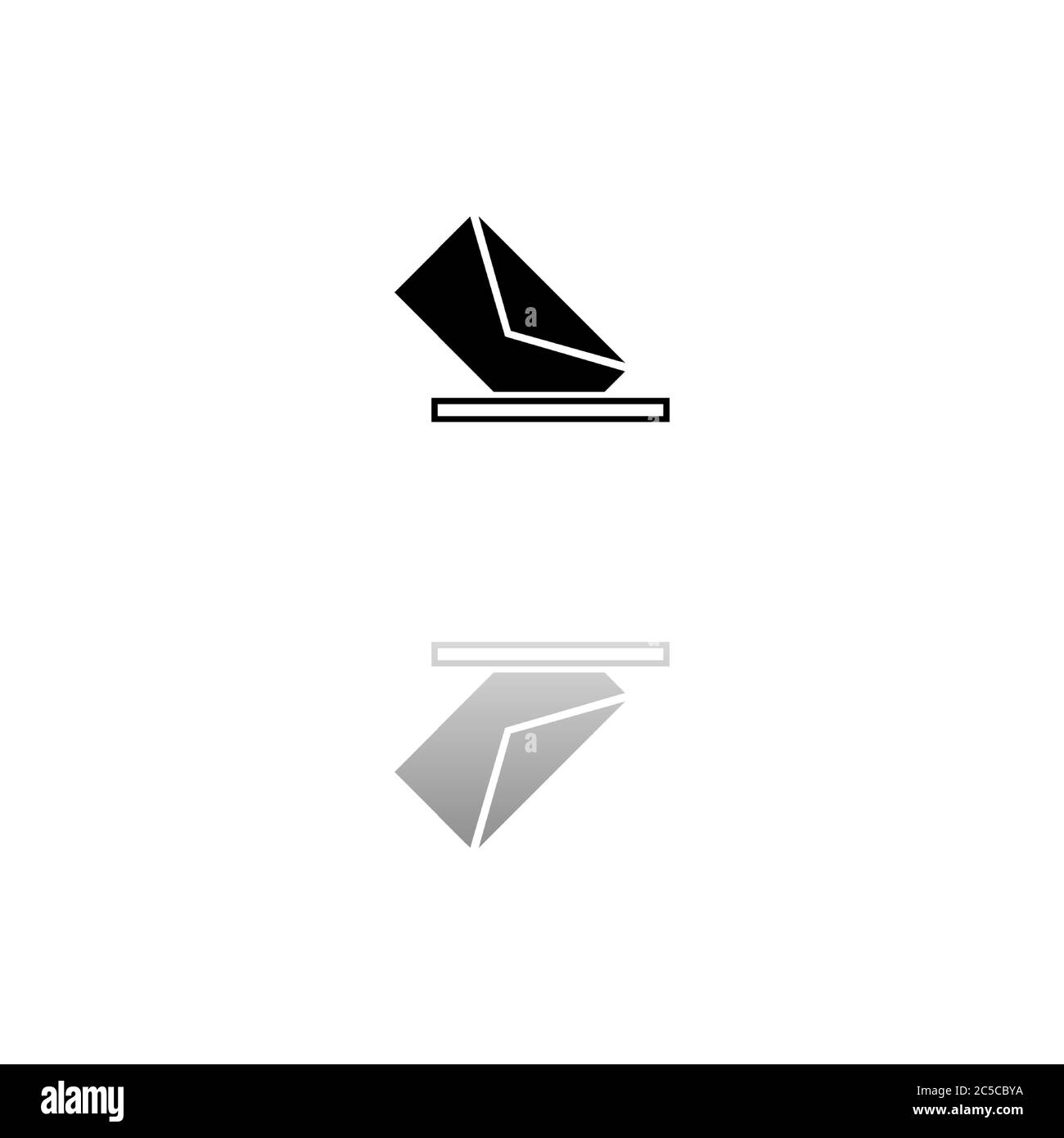 Mail box. Black symbol on white background. Simple illustration. Flat ...