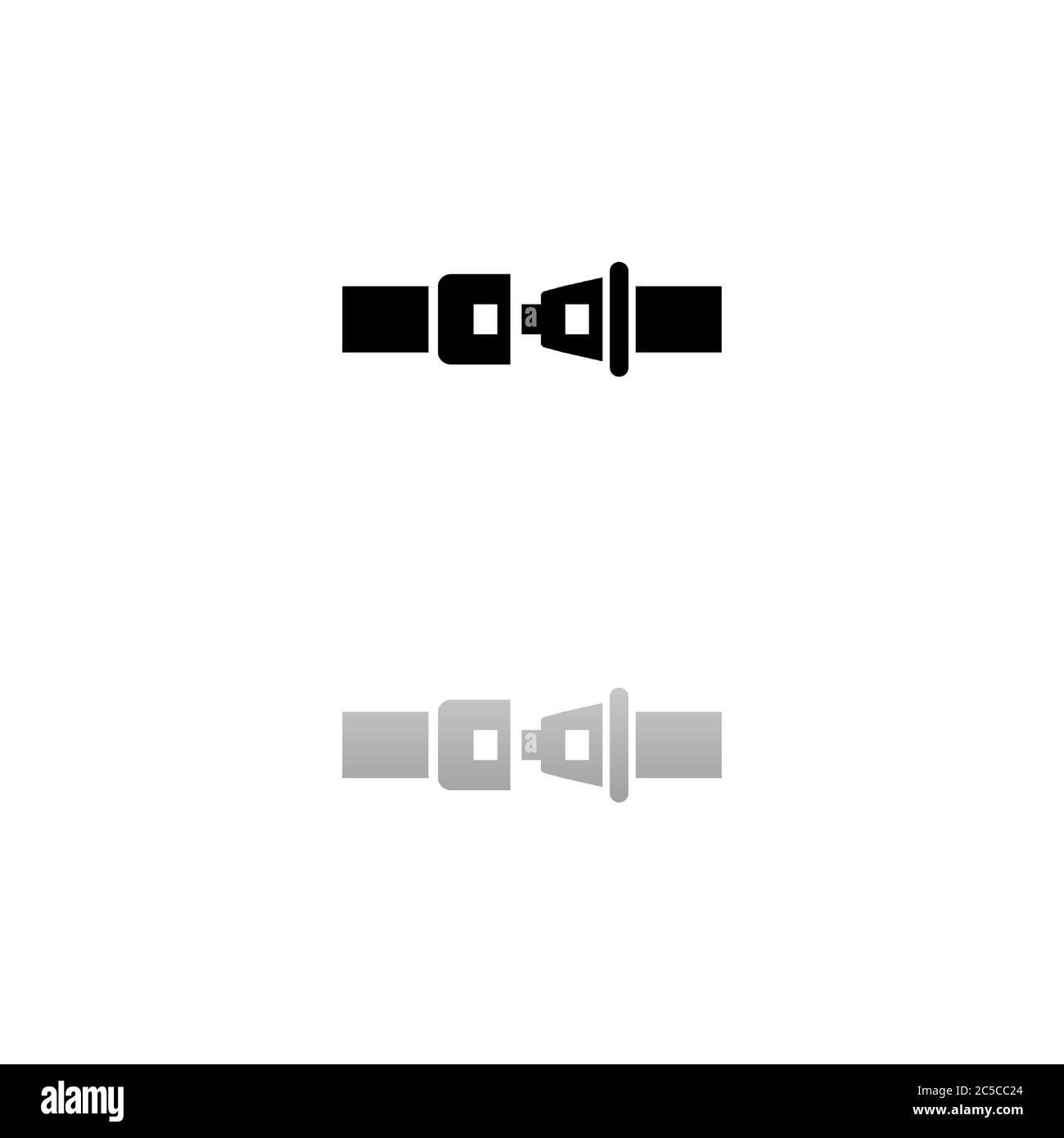 Safety belt. Black symbol on white background. Simple illustration ...