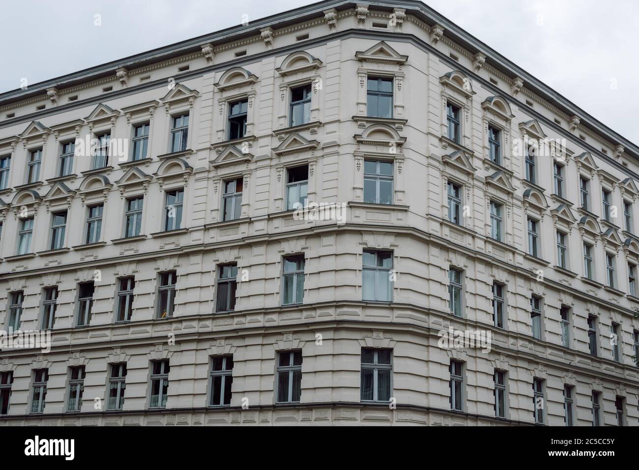 Corner facade of an old building, Prenzlauer Berg, Berlin, Germany ...