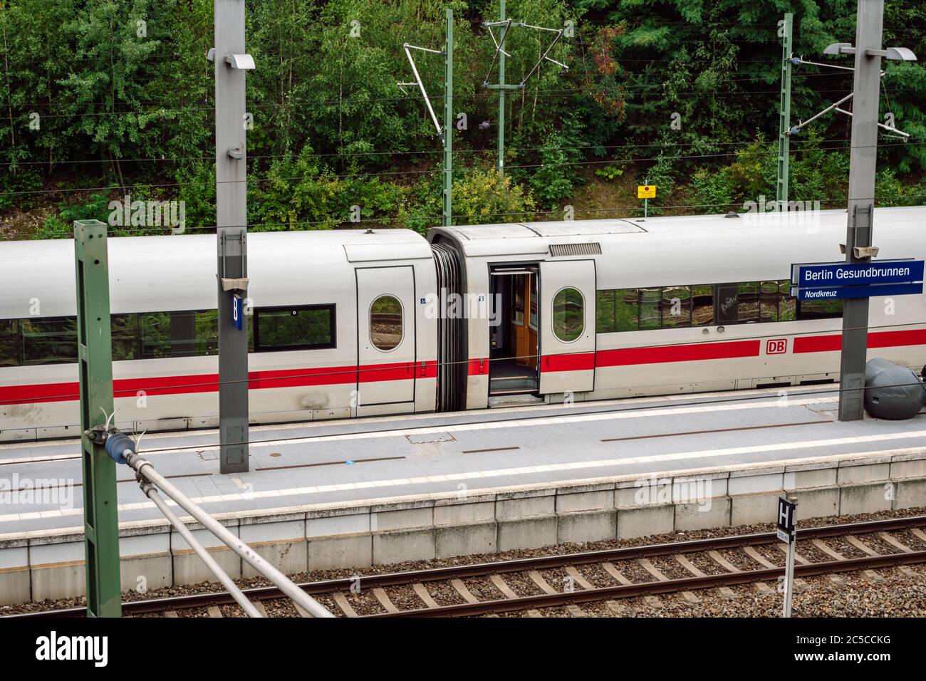 Berlin, Germany- July 31, 2019 View of the Intercity-Express commonly ...