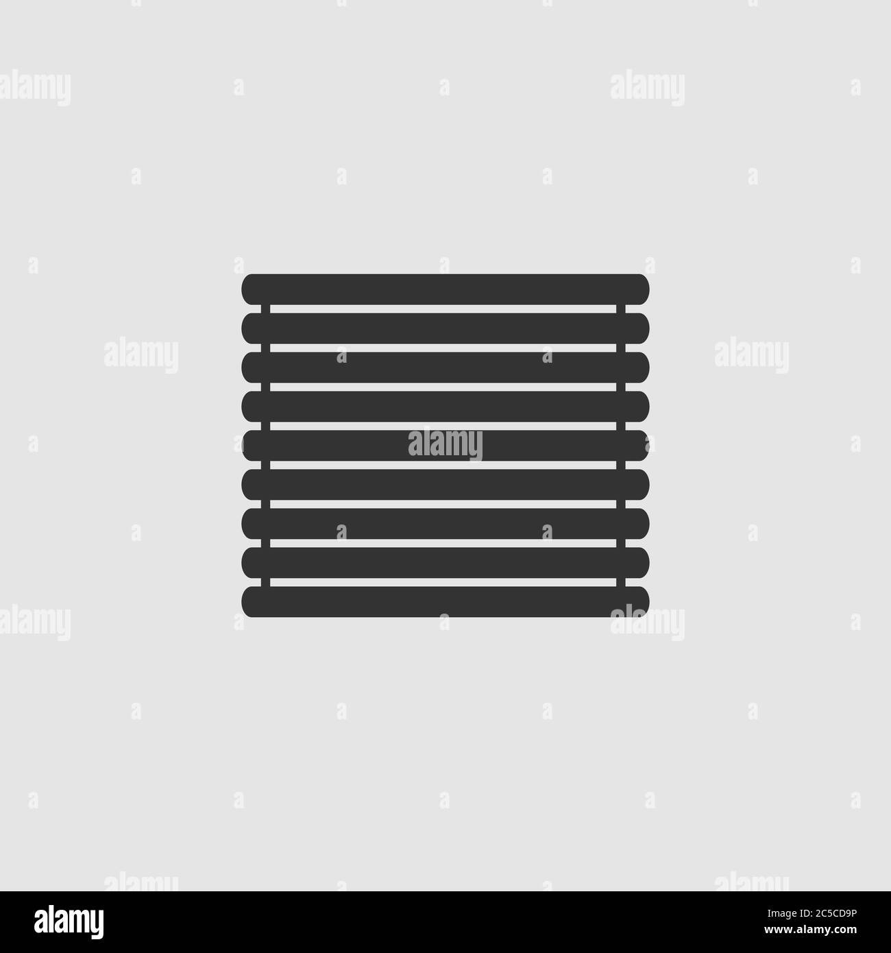 Wooden logs raft icon flat. Black pictogram on grey background. Vector ...