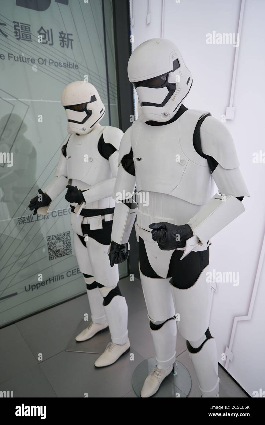 SHENZHEN, CHINA - CIRCA APRIL, 2019: Stormtrooper life size statues as ...