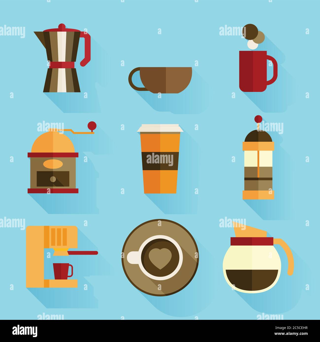 Collection heart shape coffee Stock Vector Images - Alamy
