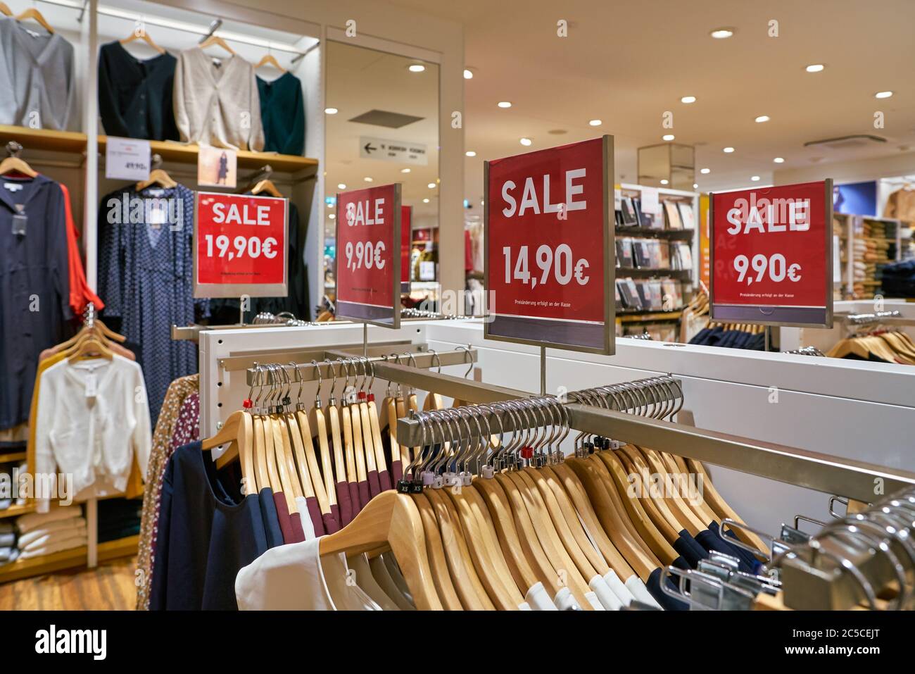 BERLIN, GERMANY - CIRCA SEPTEMBER, 2019: interior shot of Uniqlo store ...