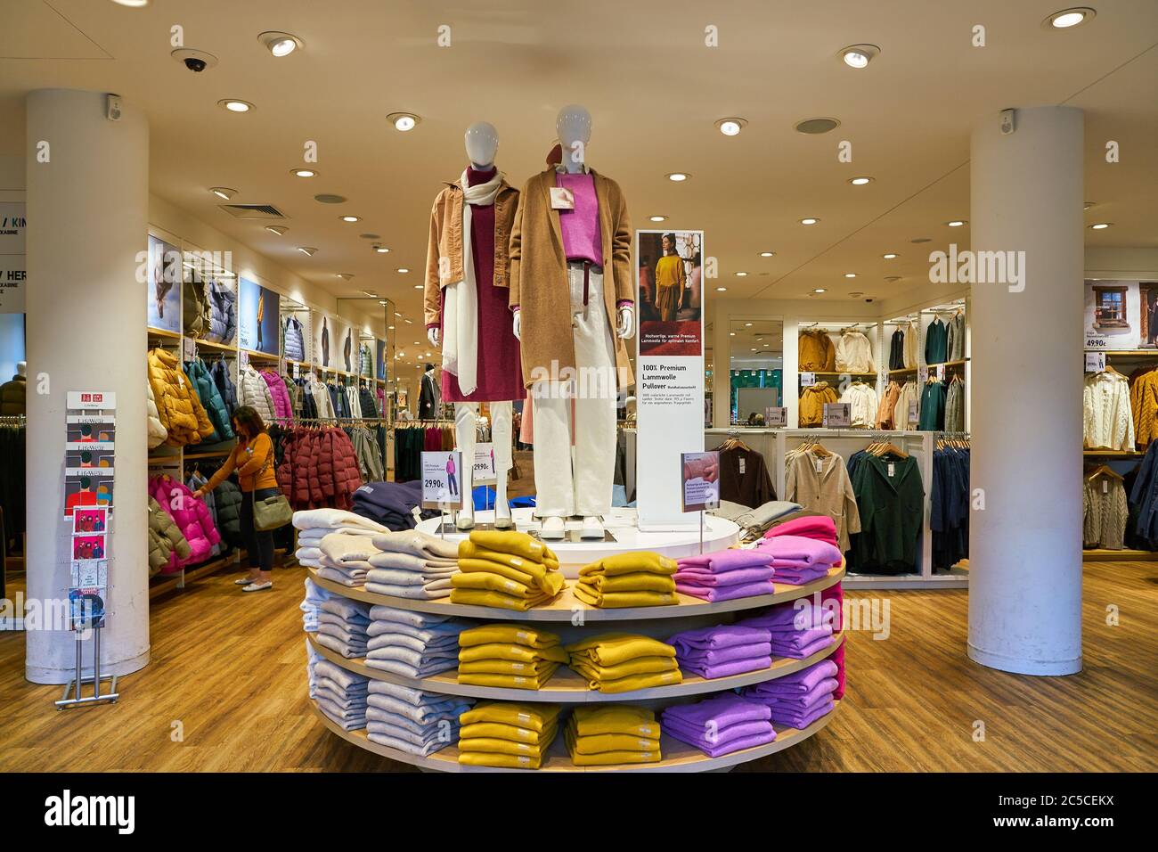 BERLIN, GERMANY - CIRCA SEPTEMBER, 2019: interior shot of Uniqlo store ...