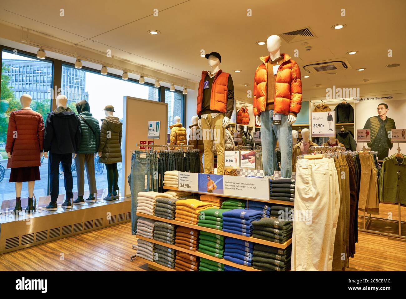 BERLIN, GERMANY - CIRCA SEPTEMBER, 2019: interior shot of Uniqlo store ...