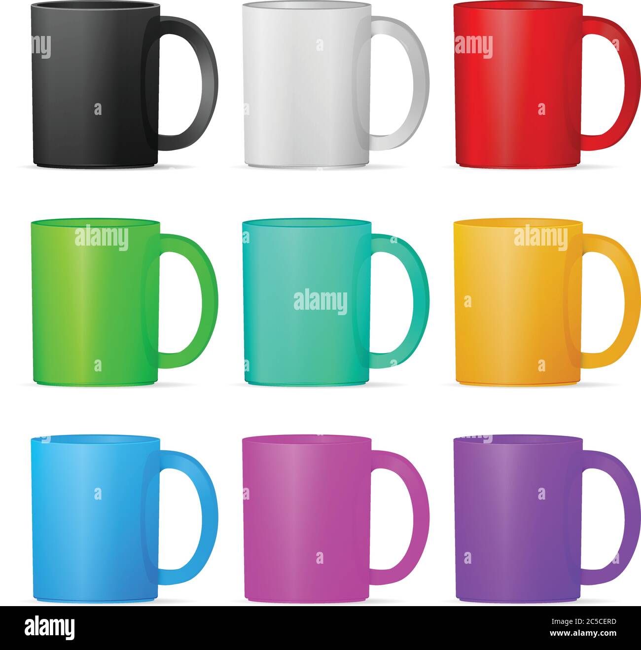 Set of mugs of various colors. Vector eps10 Stock Vector Image & Art ...