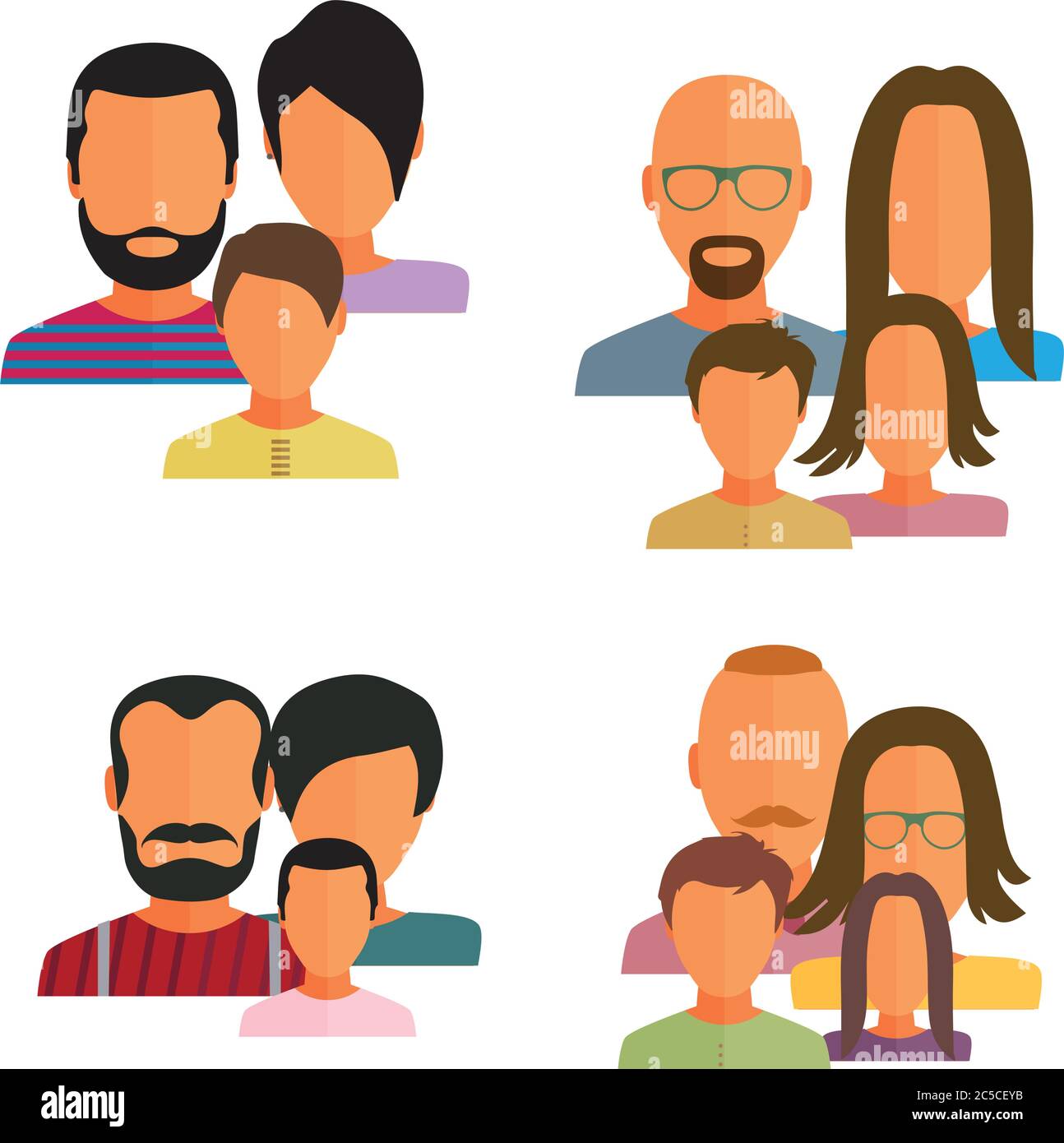 Family vector flat hi-res stock photography and images - Alamy
